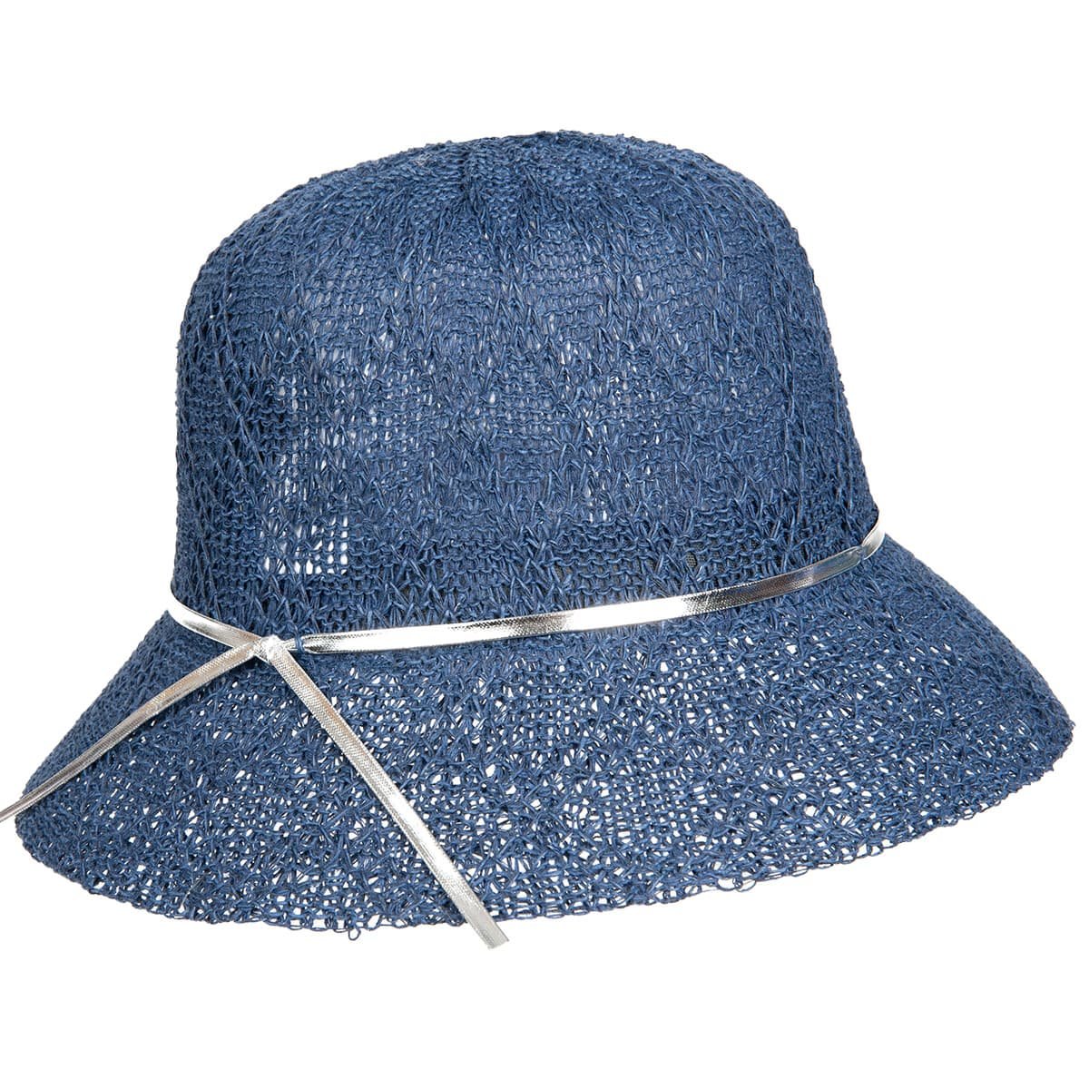 FASHION | Cloche Damenstrohhut mit Metallic Hutband --> hut.net